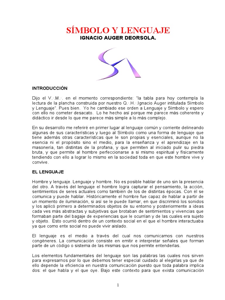 Símbolo y Lenguaje | PDF | Los símbolos | Comunicación