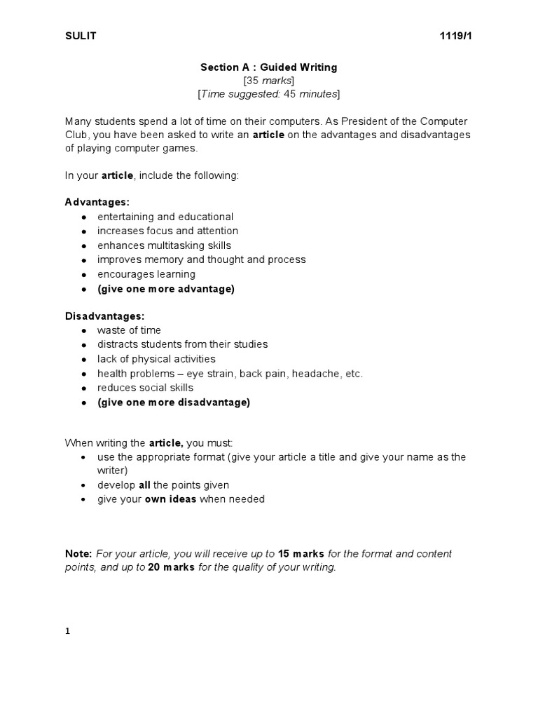 English Paper 1 Form 4 | PDF