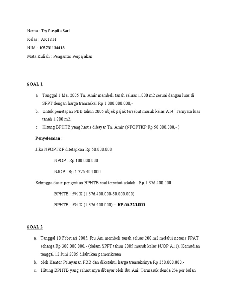 Tugas PBB Dan BPHTB | PDF