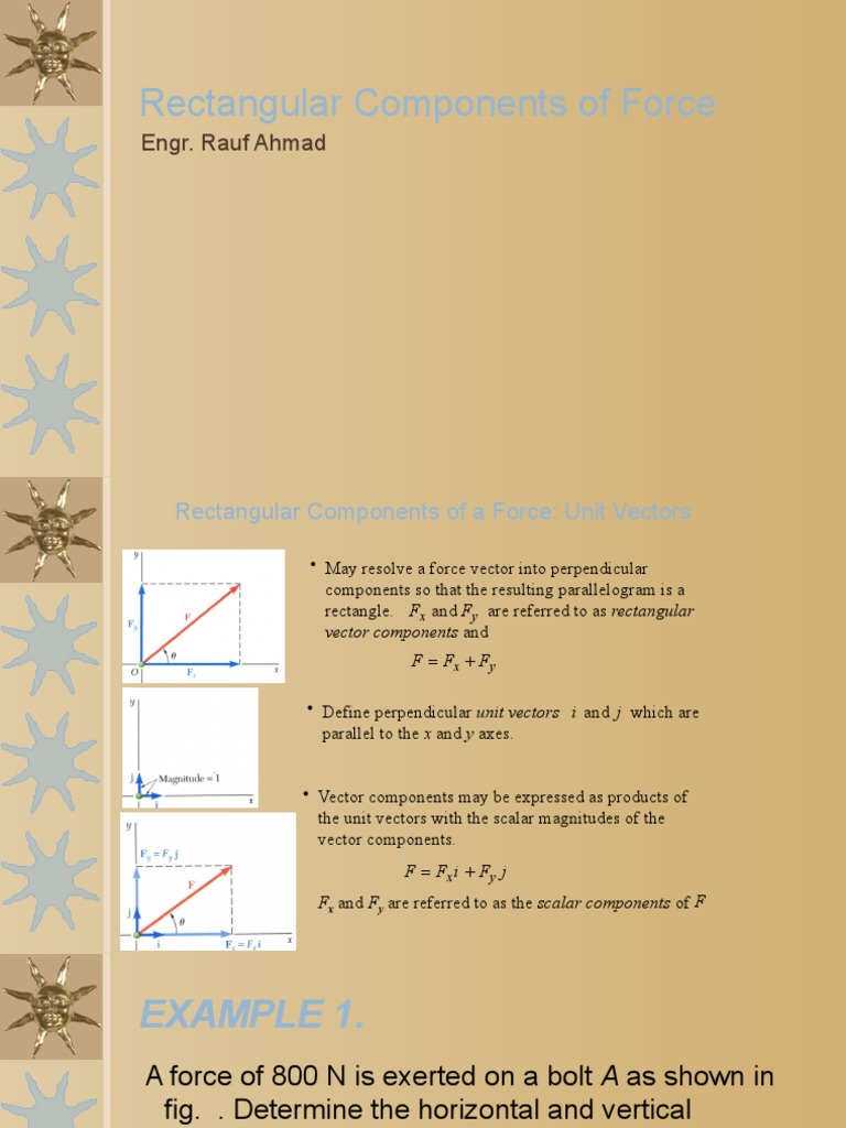 Lec 03, Rectangular Components of Force | PDF | Euclidean Vector | Rectangle