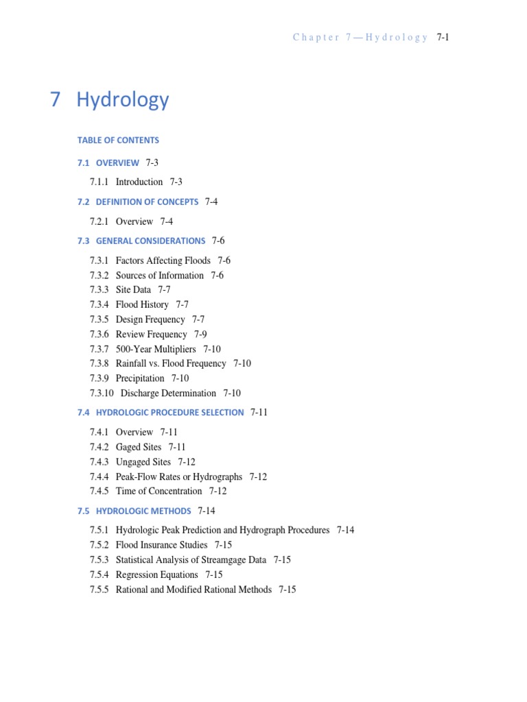 7 Hydrology: 7.1 Overview | PDF | Flood | Drainage Basin