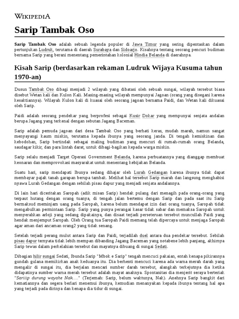 Sarip Tambak Oso | PDF