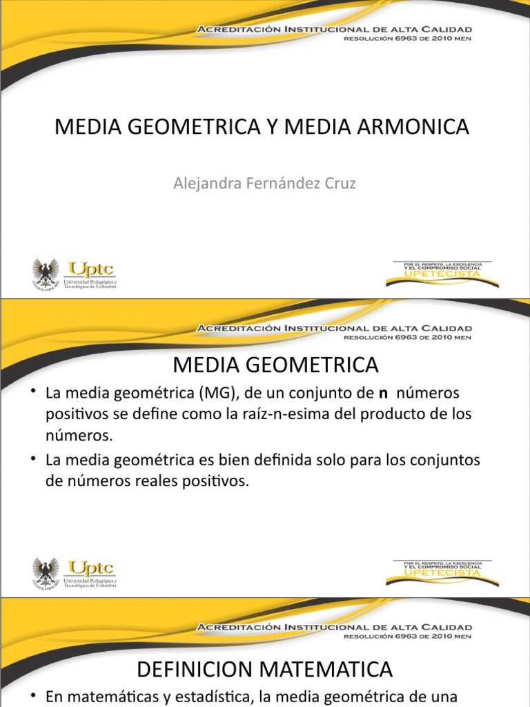 Media Geometrica y Media Armonica | PDF | Media | Números