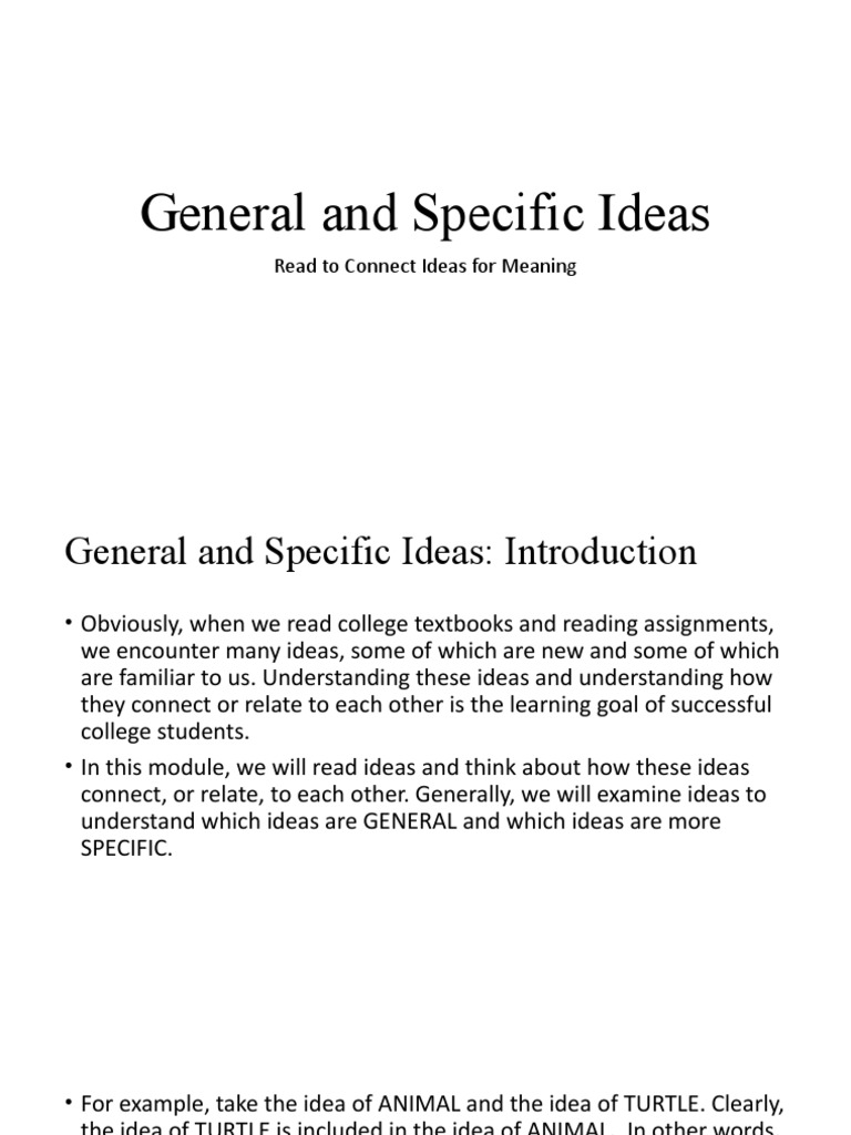 Understanding General and Specific Ideas | PDF | Concept | Mammals