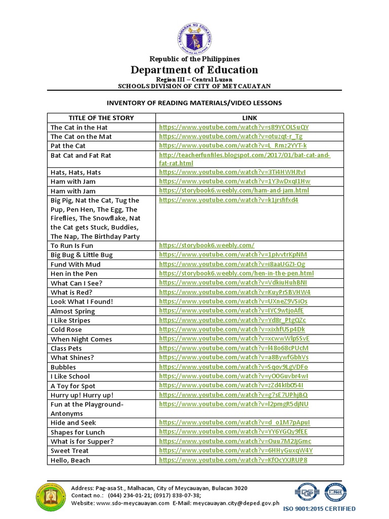 Department of Education: Republic of The Philippines | PDF