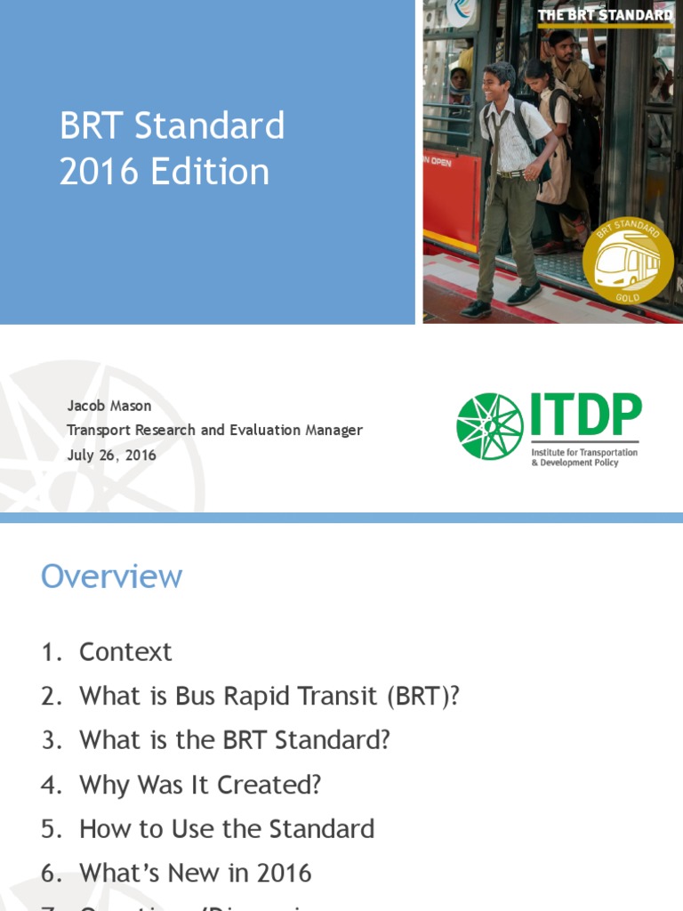 2016 BRT-Standard ITDP | PDF | Transport | Public Transport