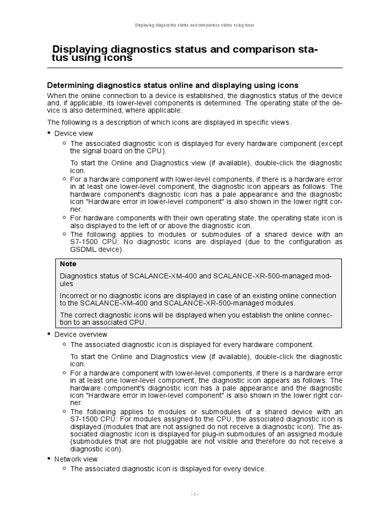 Displaying Diagnostics Status and Comparison Sta-Tus Using Icons | PDF | Icon (Computing ...