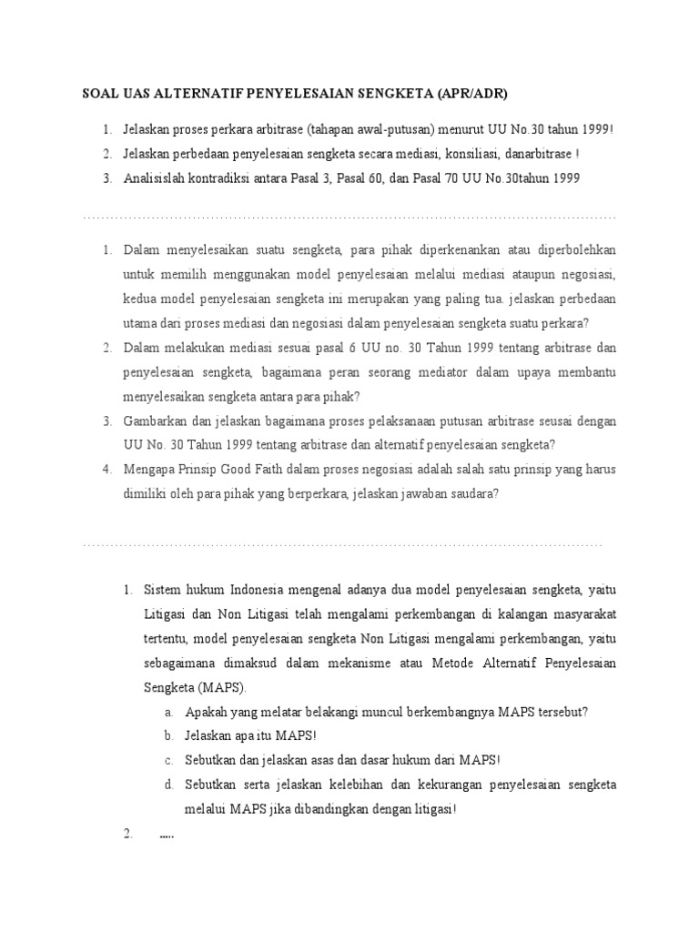 Soal Uas Hukum Acara Perdata | PDF