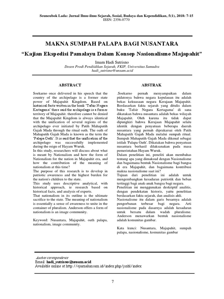 Makna Sumpah Palapa | PDF