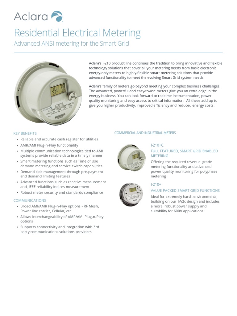 Residential Electrical Metering: Advanced ANSI Metering For The Smart ...