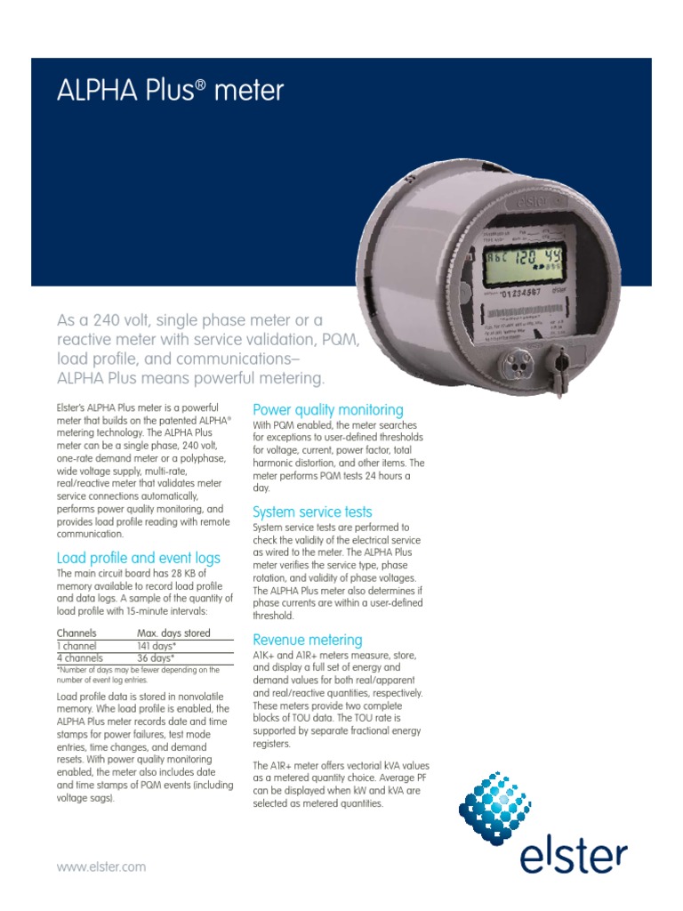 ALPHA Plus Meter 022008 | PDF | Electronic Engineering | Power (Physics)