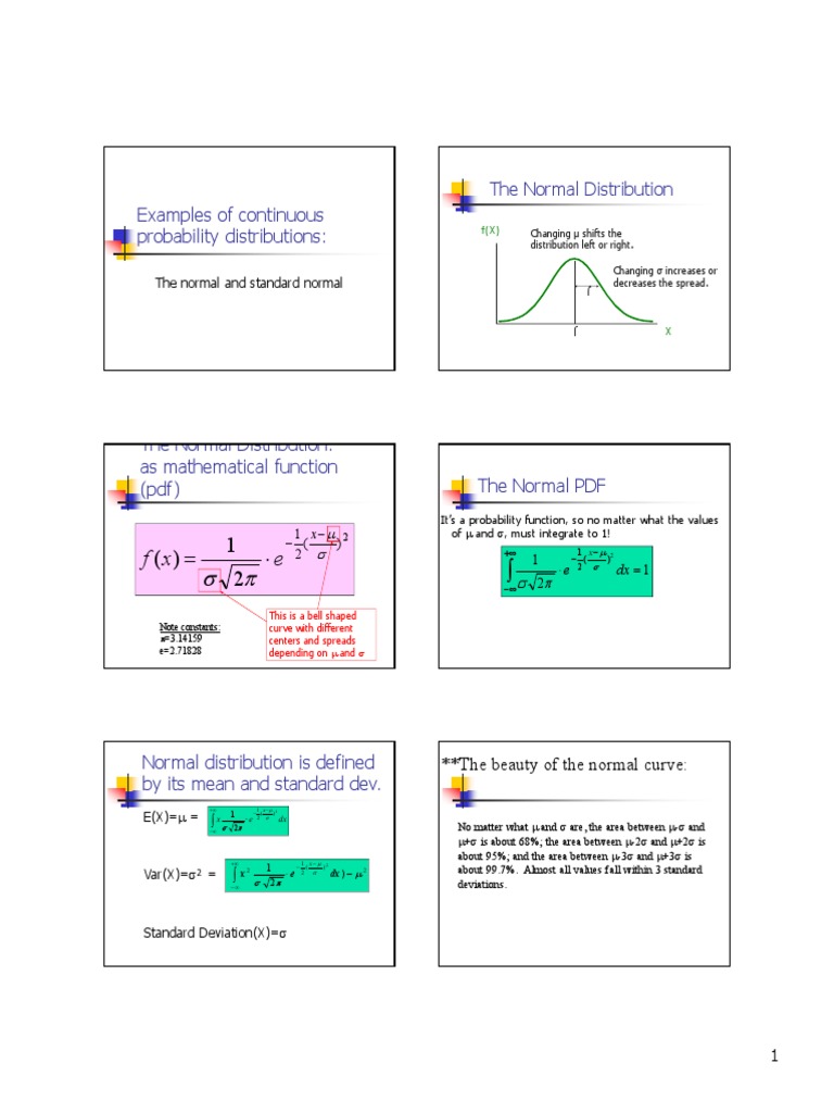 Example of Continous Probability Distribution | PDF | Normal ...