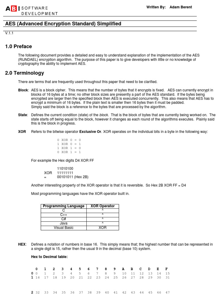 AES (Advanced Encryption Standard) Simplified | PDF | Espionage Techniques | Cryptography