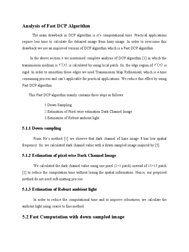 Analysis of Fast DCP Algorithm | Download Free PDF | Image Resolution | Algorithms