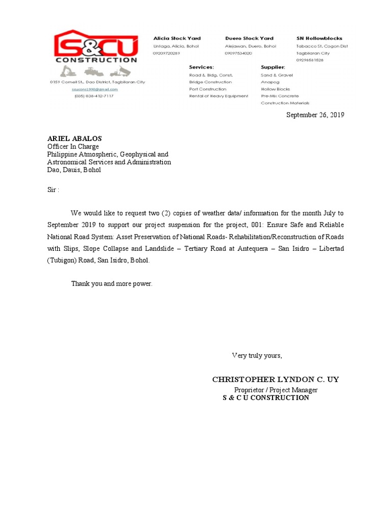 Pag - Asa Request Letter | PDF