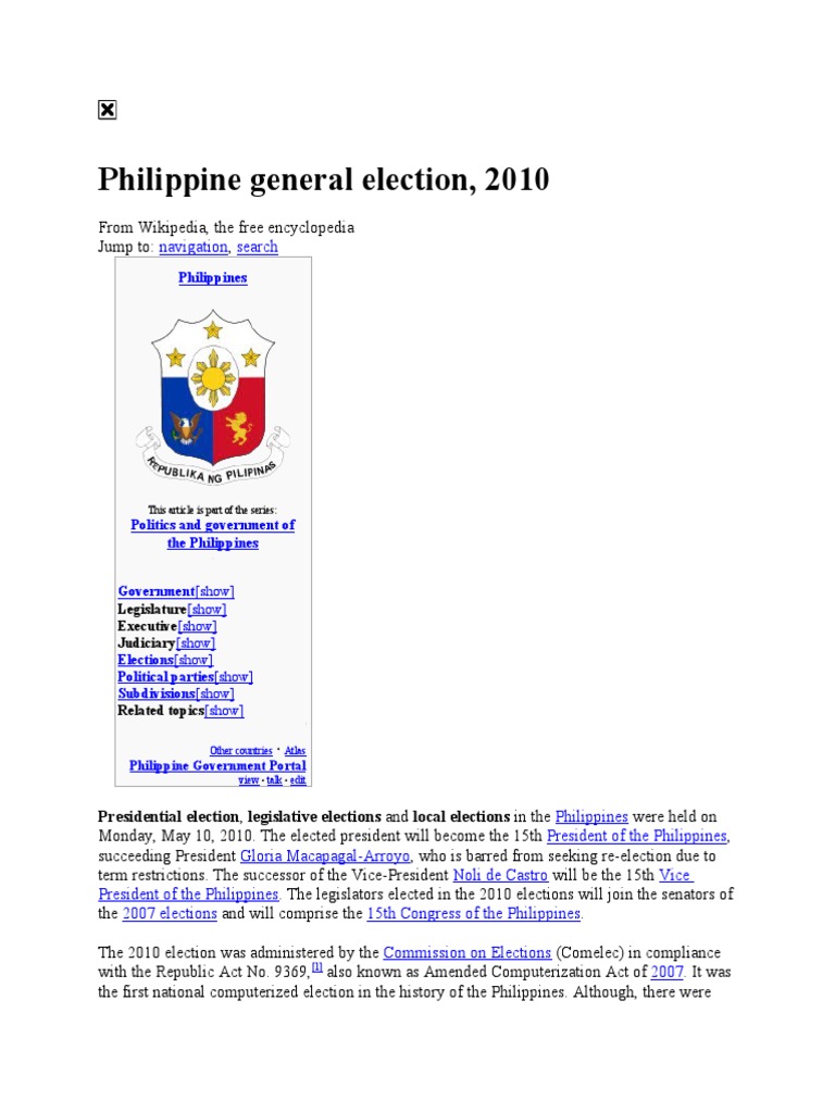 Philippine General Election | PDF | Democracy | Political Ideologies