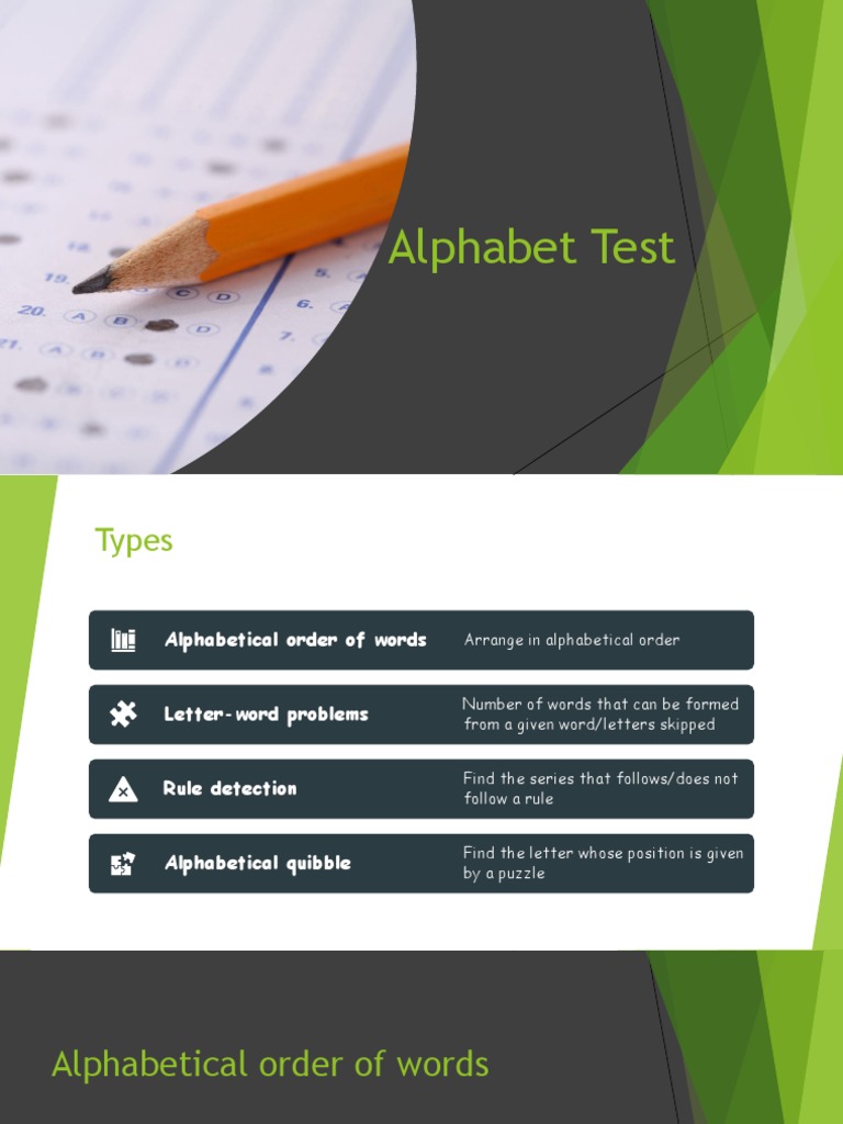 Alphabet Test | PDF