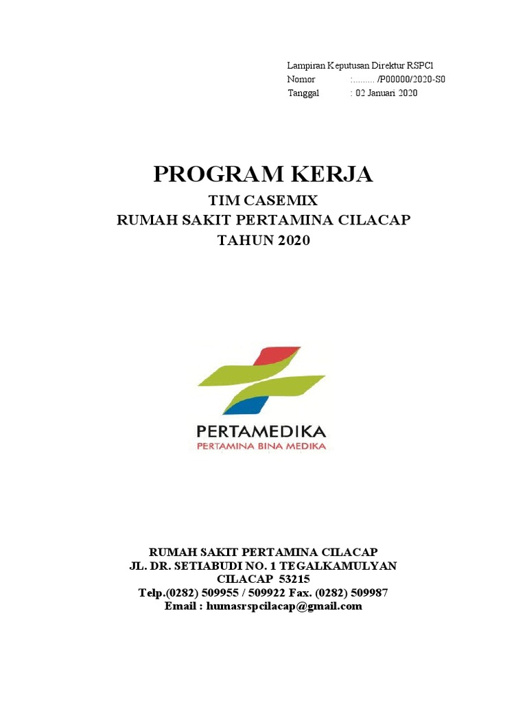 Program Kerja Casemix 2020 | PDF