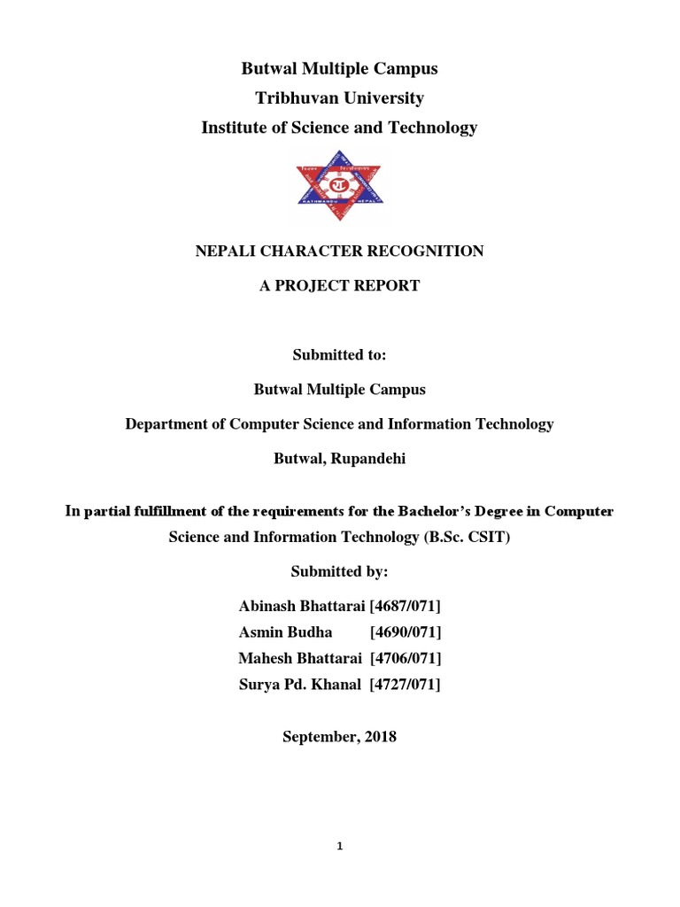 Butwal Multiple Campus Tribhuvan University Institute of Science and ...