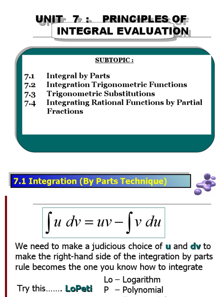 K03052 - 20200424155139 - 7.1 Integration - Integration by Parts Method ...