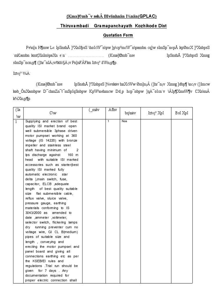 W5 2nd Page Pumpset Amrutha New 2020 | PDF | Tools | Physical Quantities