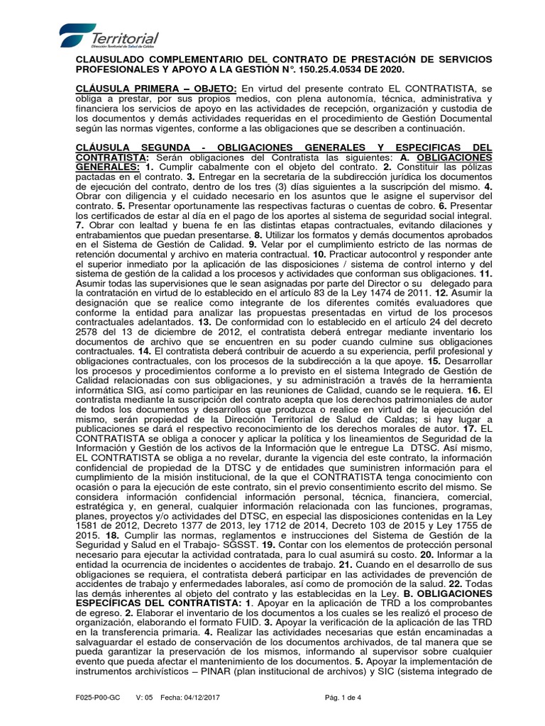 Clausulado Complementario | PDF | Sistema de manejo de calidad | Calidad (comercial)