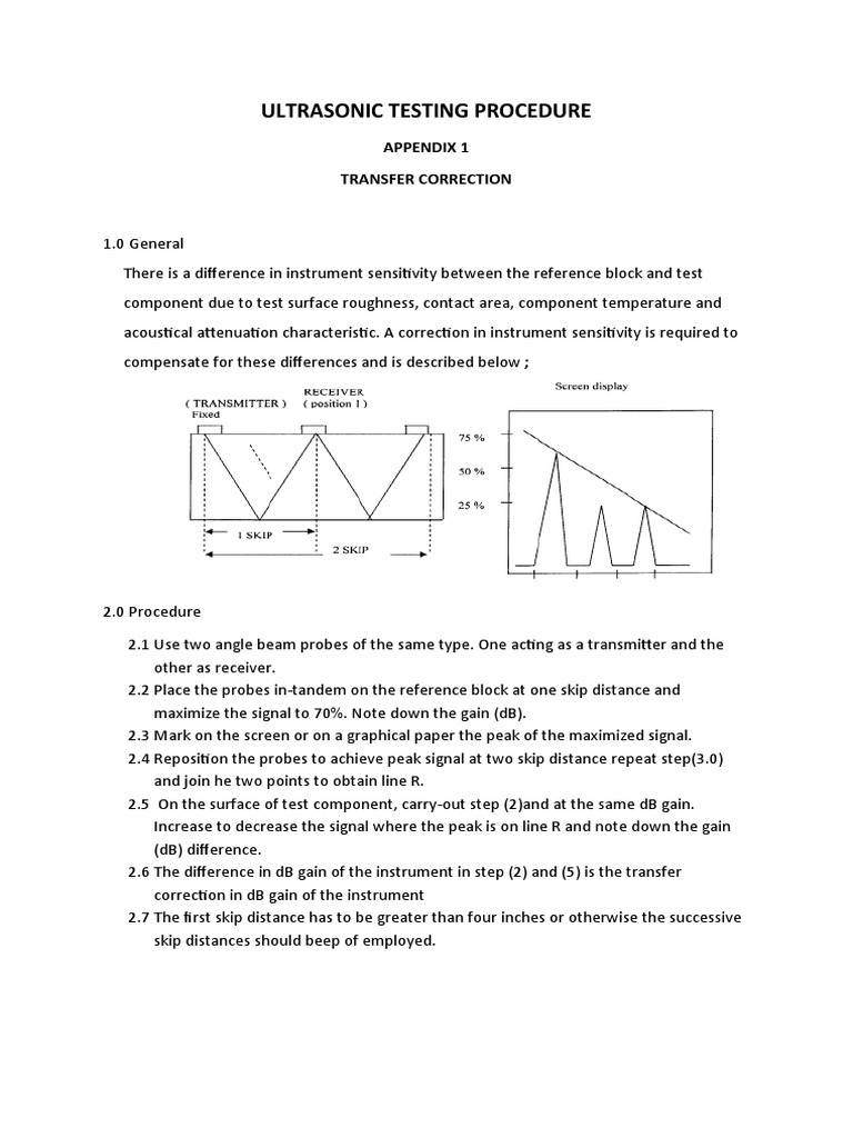 Ultrasonic Testing Procedure | PDF | Ultrasound | Welding