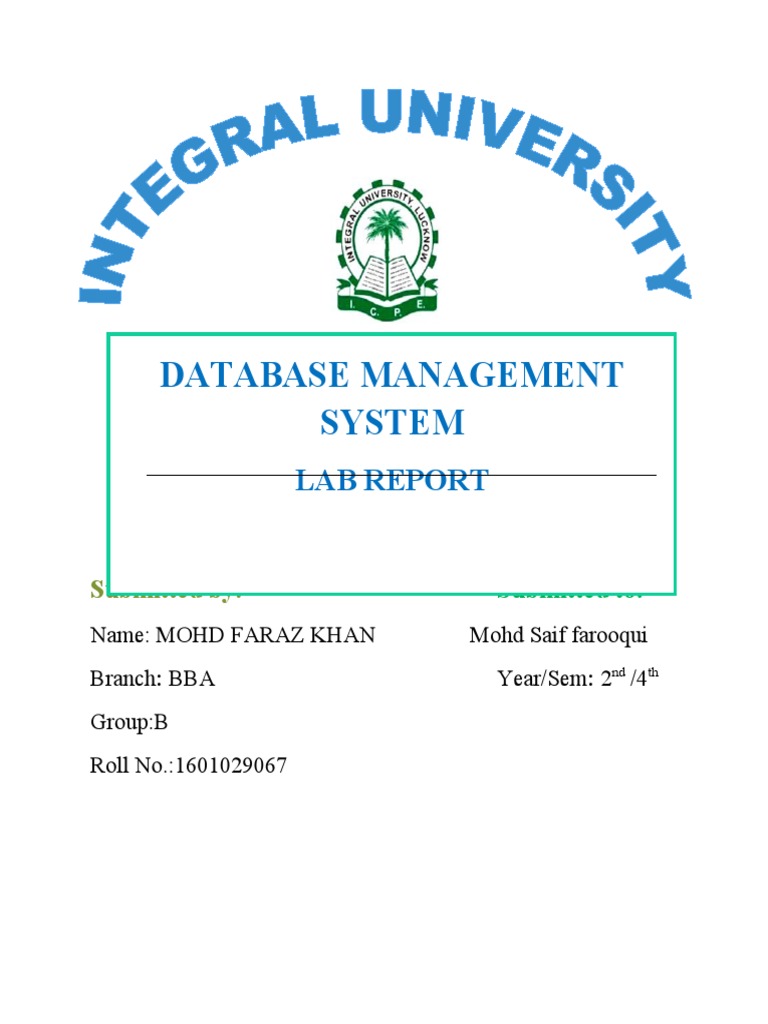 Database Management System: Lab Report | PDF