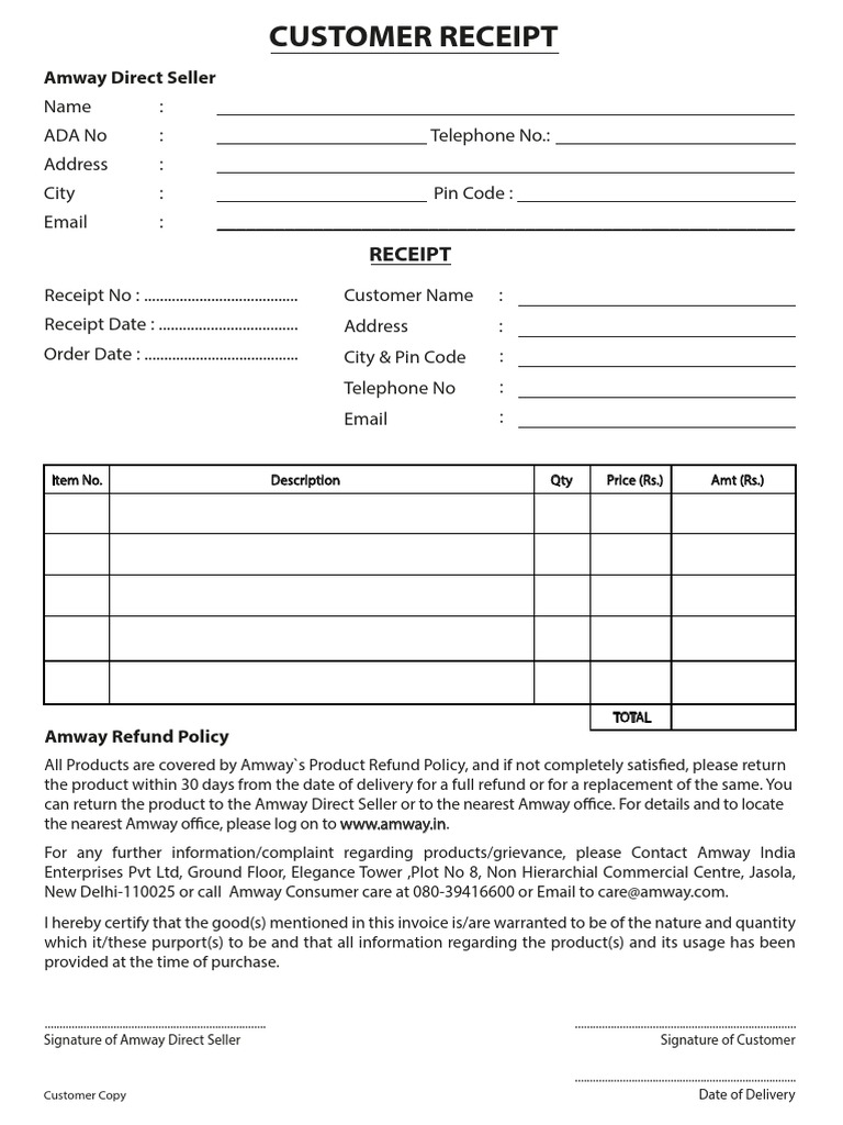 CustomerReceipt PDF | PDF | Receipt | Business Economics