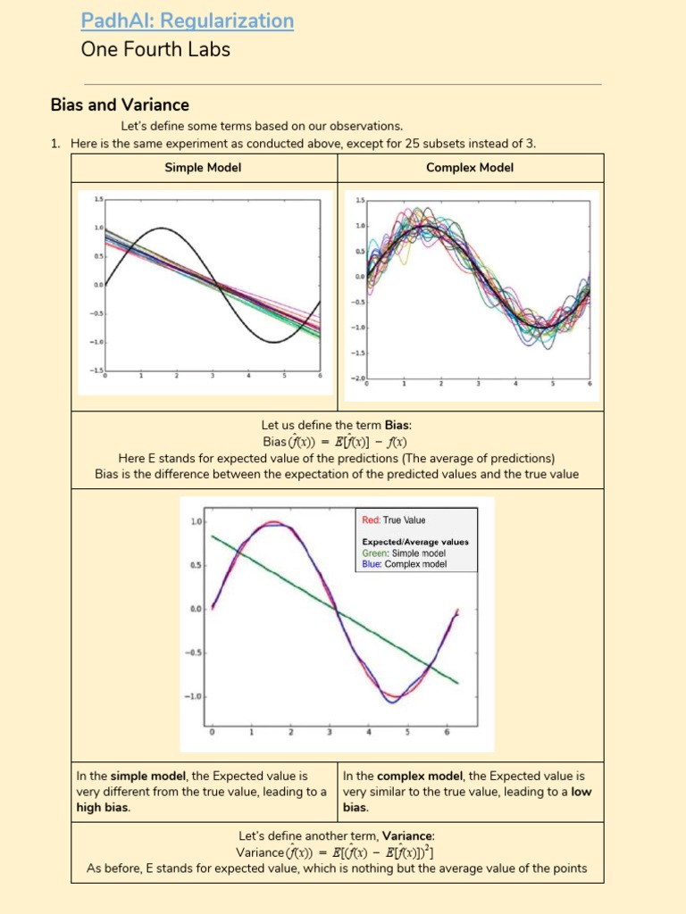 One Fourth Labs: Bias and Variance | PDF | Bias Of An Estimator ...