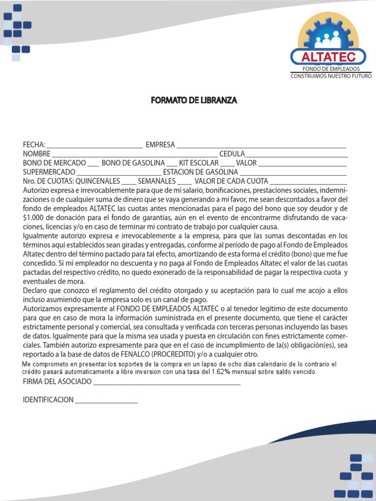 Formato de Libranza PDF | PDF | Crédito | Finanzas y dinero