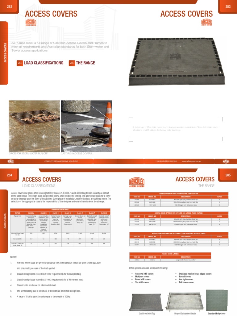 All Pumps stock full range access covers | PDF | Storm Drain | Stormwater