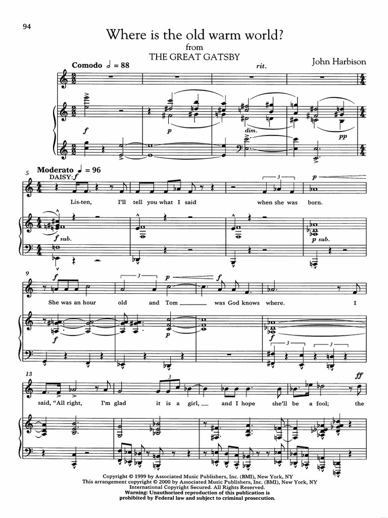 Where Is The Old Warm World Great Gatsby | PDF