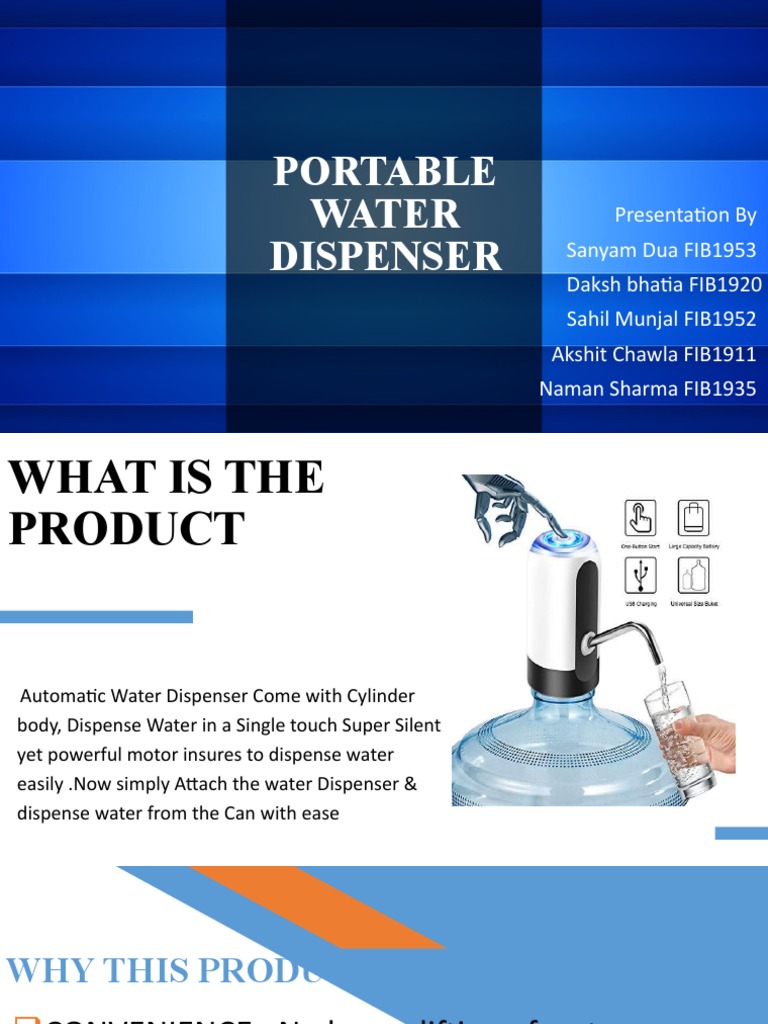 Portable Water Dispenser Project Overview | PDF | Business Process ...