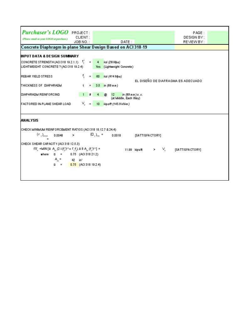 Concrete Diaphragm Shear Design ACI 318 | PDF | Technology & Engineering