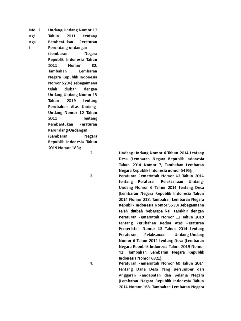 Contoh Konsideran Mengingat Perkades-1 | PDF | Pengelolaan Keuangan & Uang