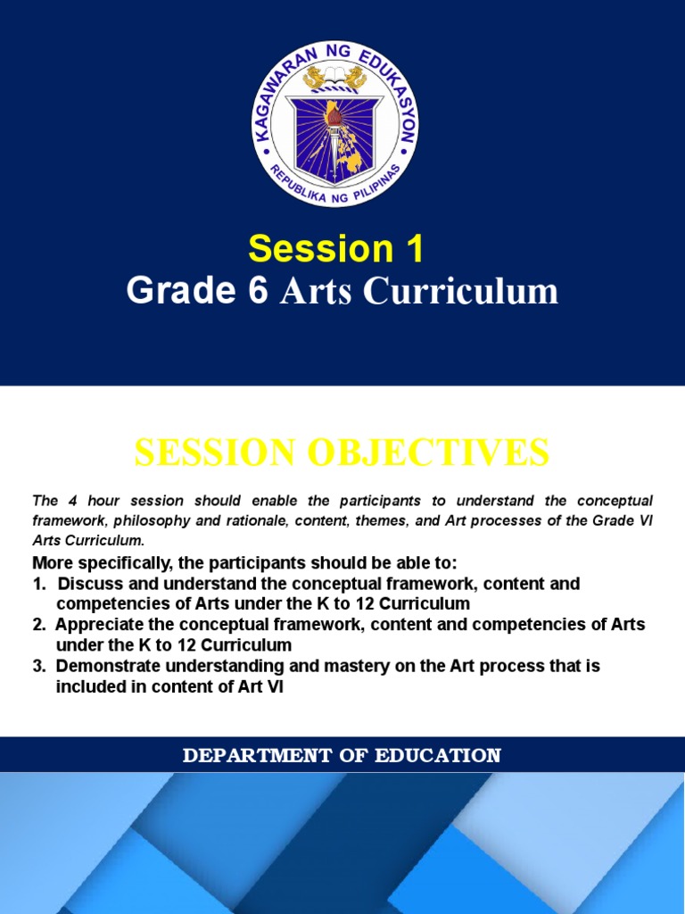 Grade 6 Arts Curriculum: Session 1 | PDF | Drawing | Curriculum