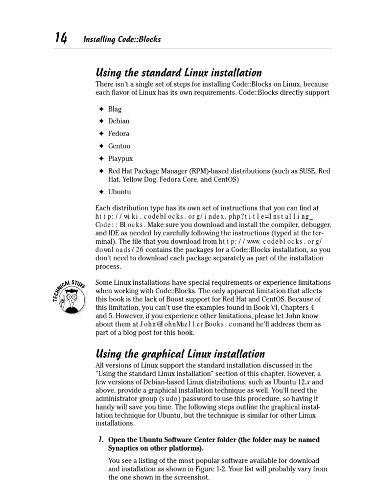 Using The Standard Linux Installation: Installing Code::Blocks | PDF ...