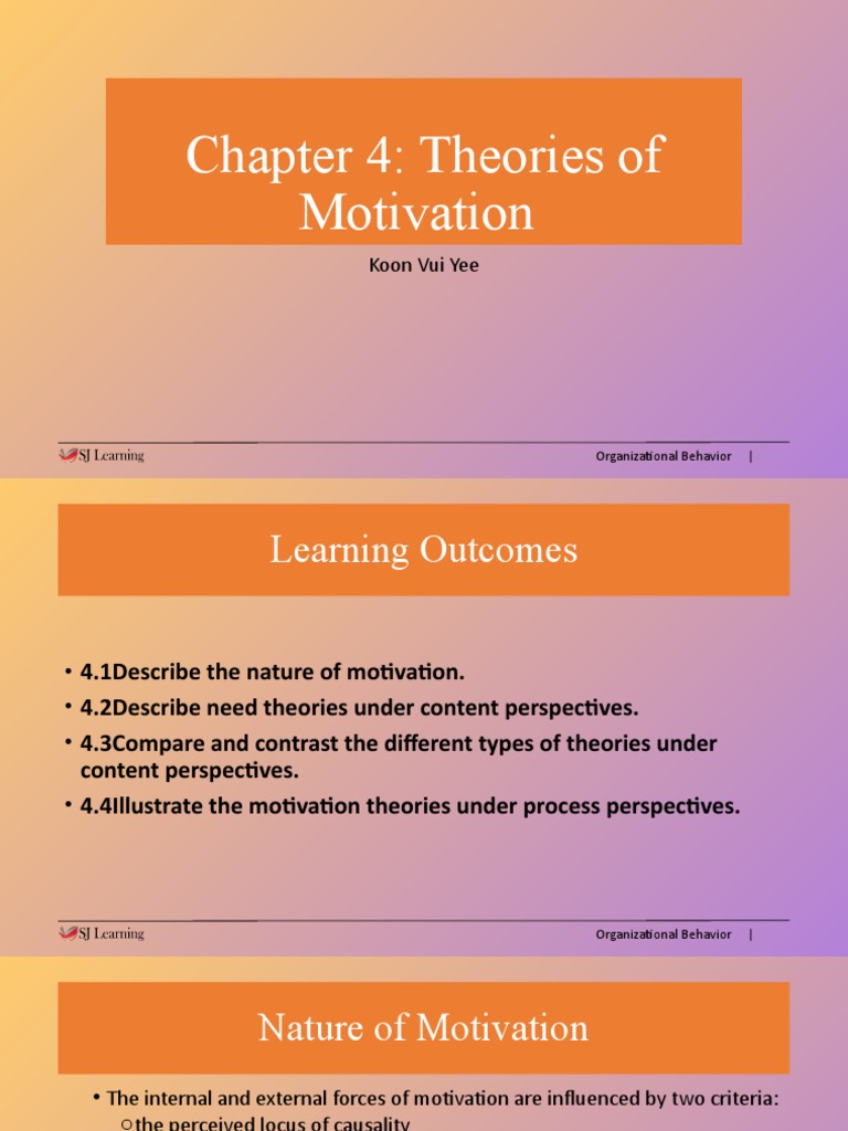 Chapter 4 Theories of Motivation Edited DTD 9 Sept 2017 | PDF ...