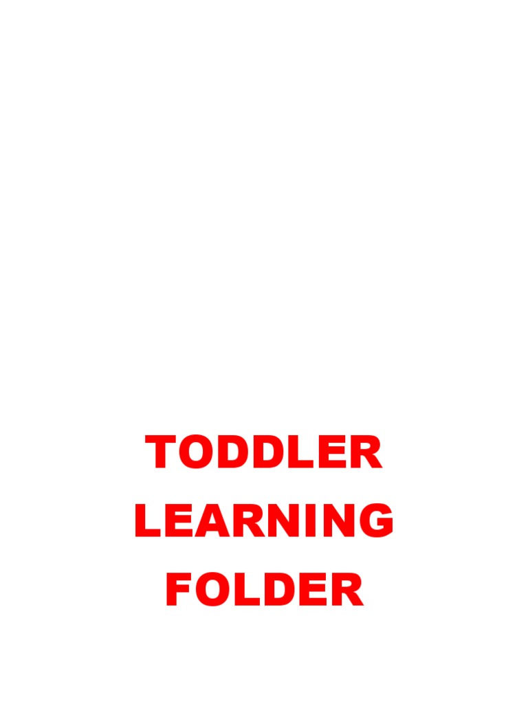 Toddler Learning Folder | PDF | Teaching Methods & Materials