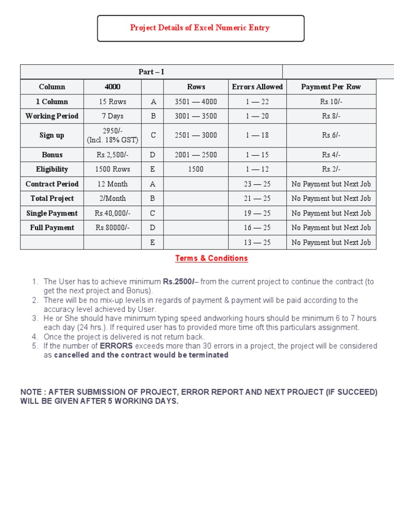 Excel Numeric Entry | PDF