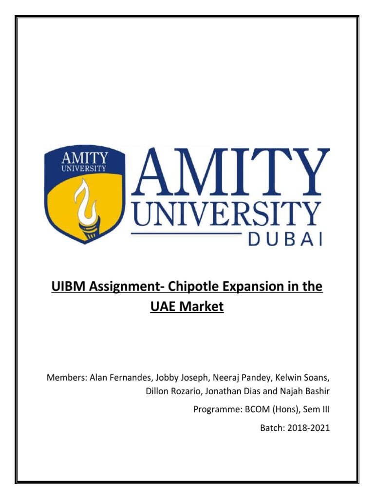 Chipotle UIBM Project | PDF | Restaurants | United Arab Emirates