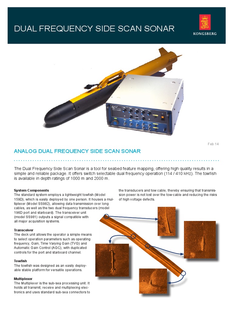 Kongsberg GeoAcoustics Dual Frequency Sidescan Sonar PDF | PDF | Sonar | Cable Television