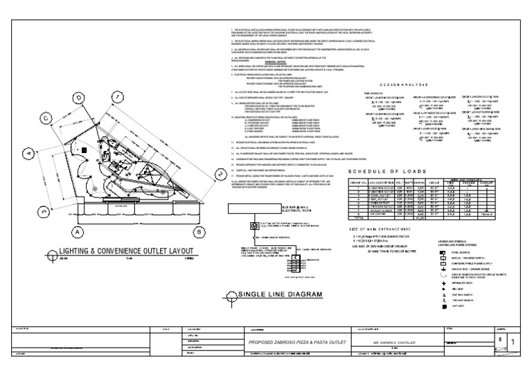 Lighting & Convenience Outlet Layout: General Notes | PDF | Electrical ...