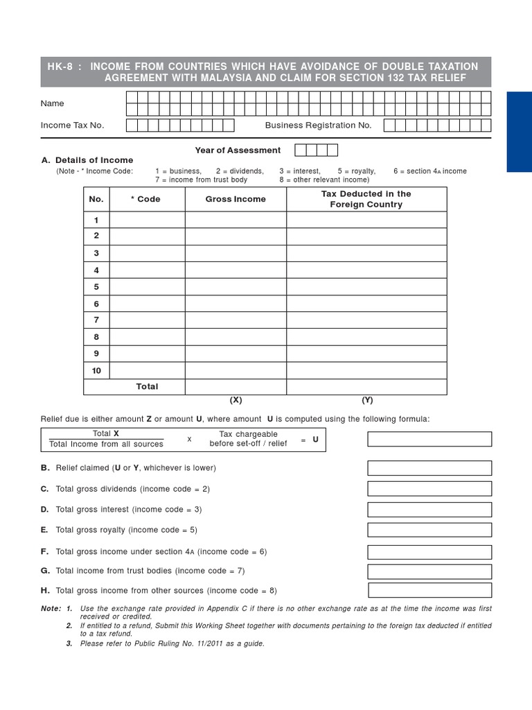 Calculating Tax Relief for Income Received from Countries with a Double ...