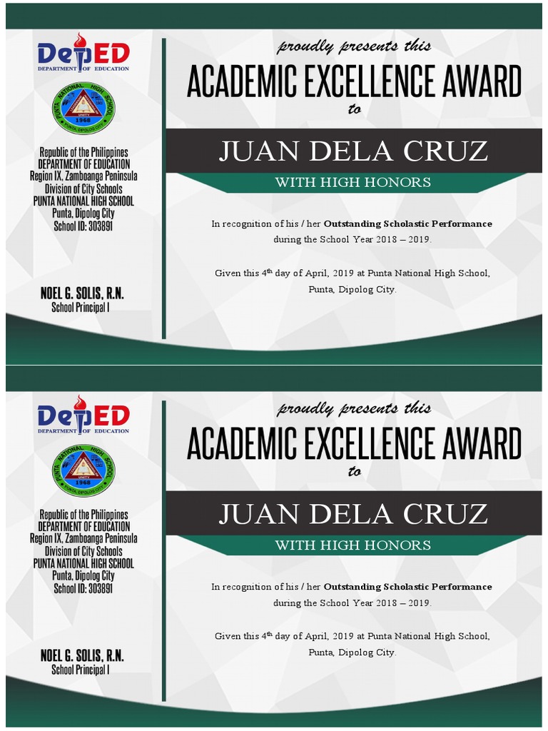 Academic Award Template | PDF | Social Science
