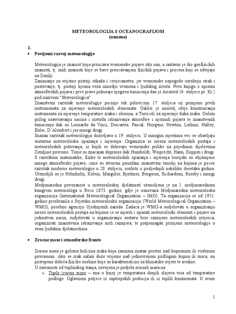 Meteorologija S Oceanografijom | PDF