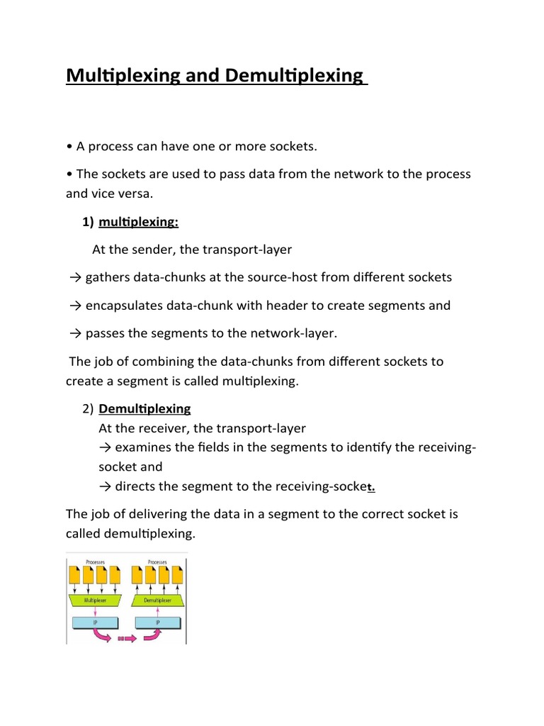 Multiplexing and Demultiplexing | PDF