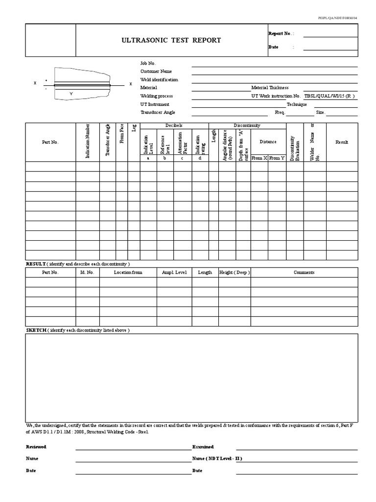 Ultrasonic Test Report | PDF | Nondestructive Testing | Welding
