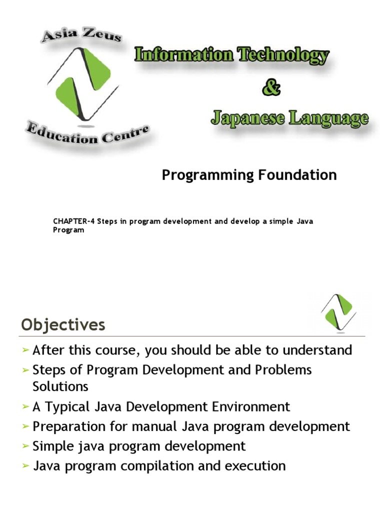 Programming Foundation: CHAPTER-4 Steps in Program Development and Develop A Simple Java Program ...